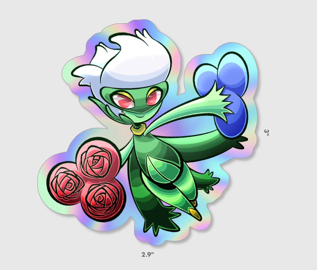 Cute Roserade Holographic Pokémon Sticker - Etsy