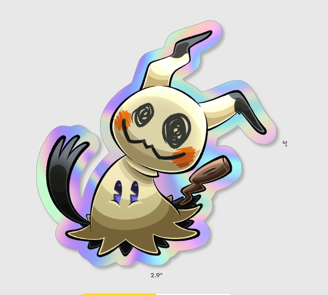 Cute Mimikyu Holographic Pokémon Sticker - Etsy