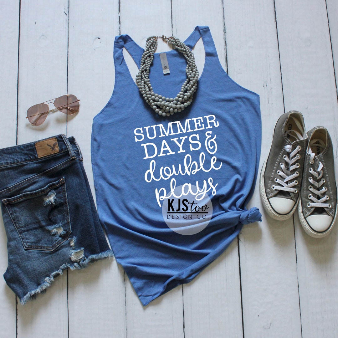 Summer Days & Double Plays Tank Baseball Mom Tank Top Women's Soft Tank ...