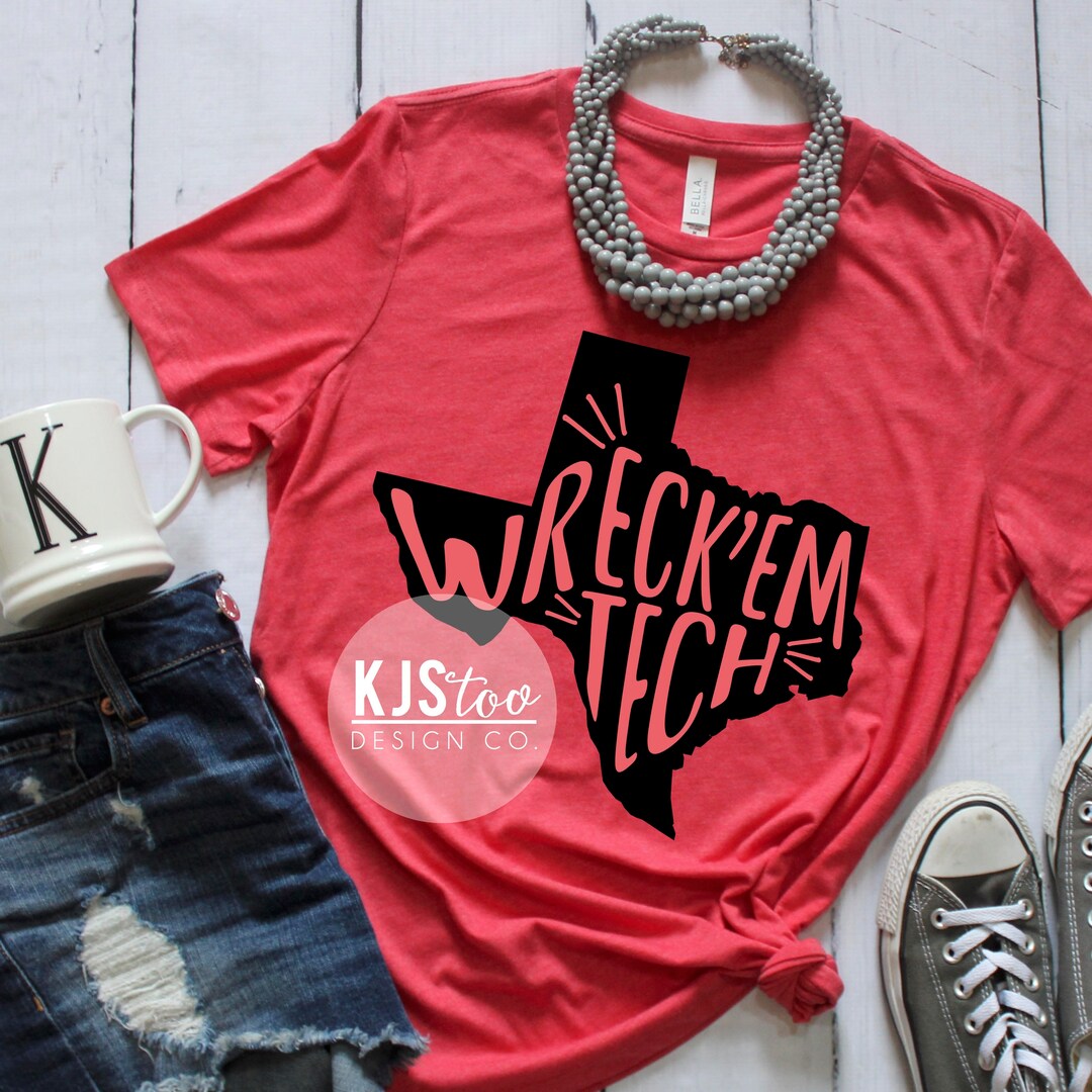Texas Tech Tee - Wreck Em Tech Tshirt - Texas Tech Shirt - Red and ...