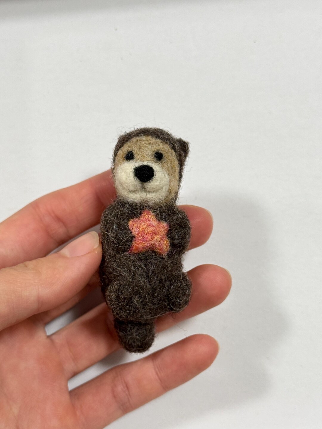 Needle Felt Sea Otter Holding Starfish, Felted River Otter, Animal ...