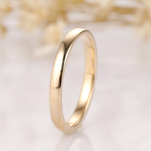 Matte Gold Wedding Band Men's and Women's Matching | Etsy