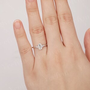 1CT Oval Cut Colorless Moissanite Engagement Ring/ 5x7mm Oval - Etsy