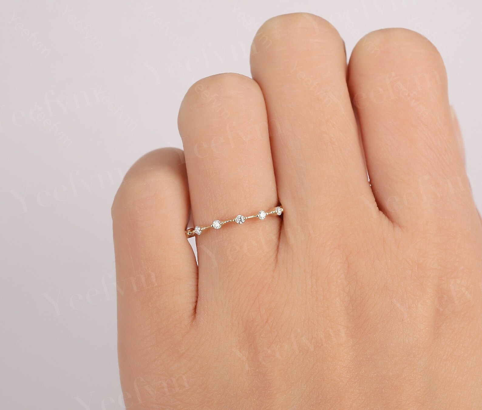 Eternity Wedding Bands/ Dainty Rings/ Colorless Moissanite - Etsy