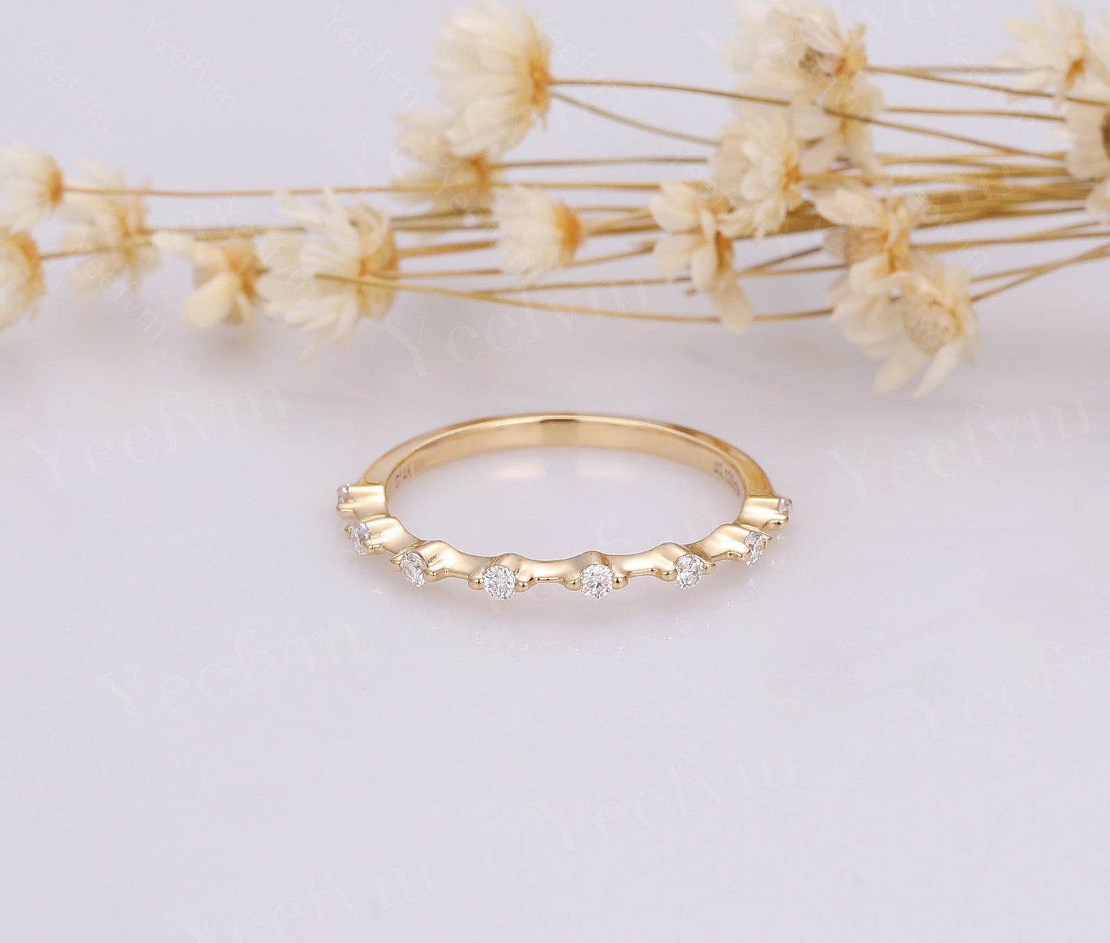 Eternity Wedding Bands/ Dainty Rings/ Colorless Moissanite - Etsy