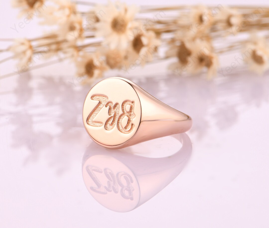 Individuelle Initiale Signet Ringe/ Personalisierte Signet - Etsy.de