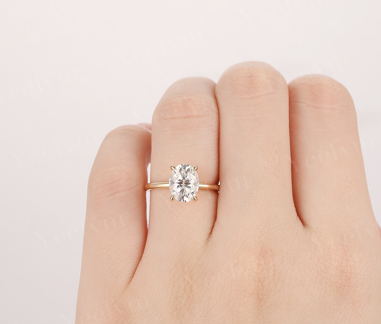 7x9mm Oval Cut Simulated Diamond Wedding Ring/ Moissanite - Etsy