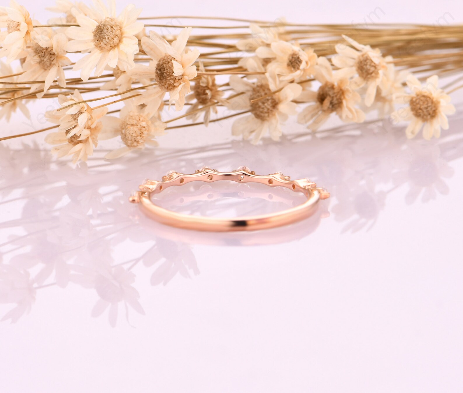 Eternity Wedding Bands/ Dainty Rings/ Colorless Moissanite - Etsy