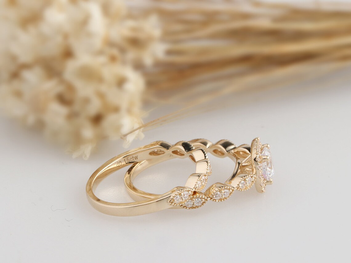 0.5CT Round Simulated Diamond Bridal Sets/ Anniversary Rings/ - Etsy