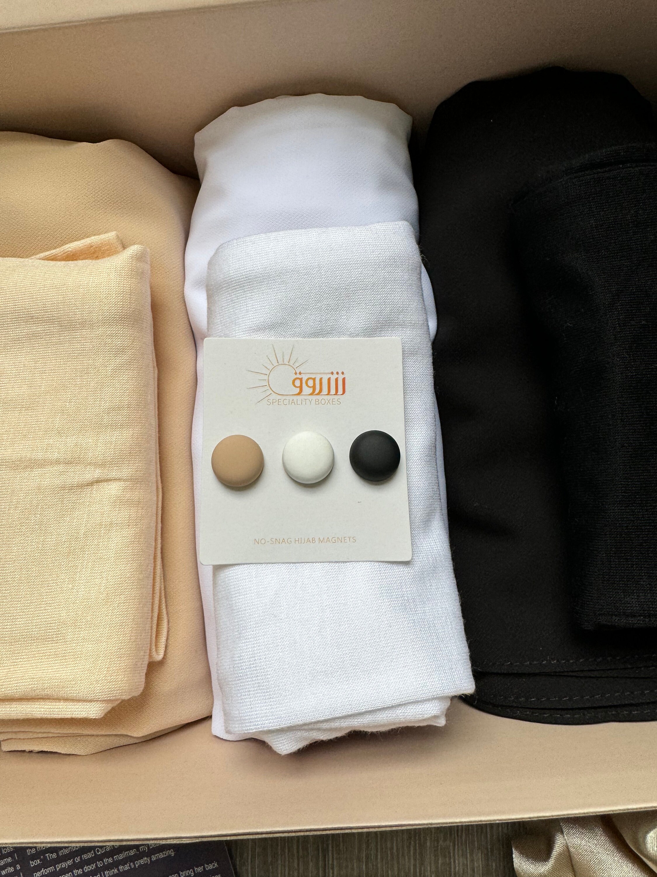 My First Hijab Box. for New Hijabis. Basic Colors. Black, Beige, and ...