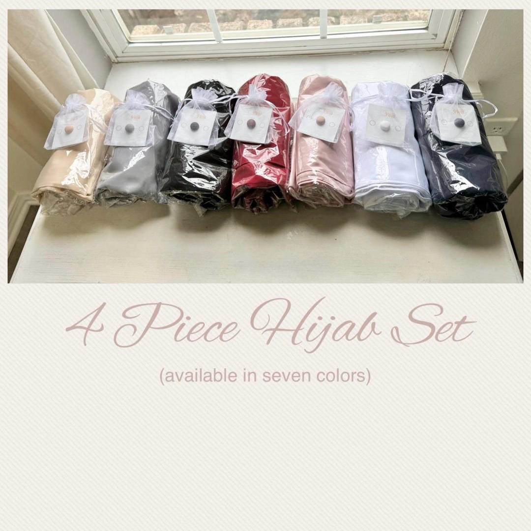 4 Piece Hijab Set. Includes Hijab, Magnet, Undercap, and Scrunchie. - Etsy