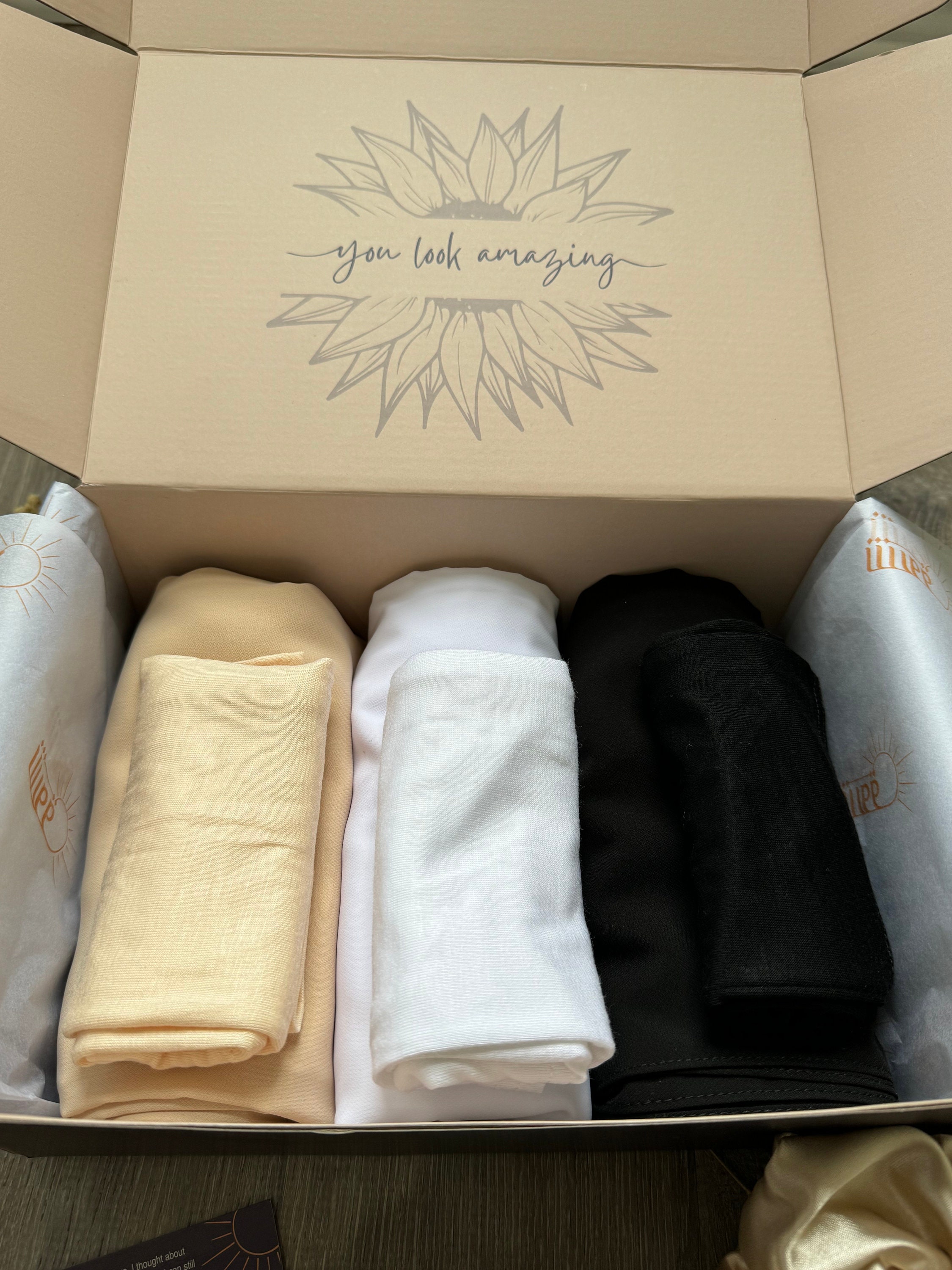 My First Hijab Box. for New Hijabis. Basic Colors. Black, Beige, and ...