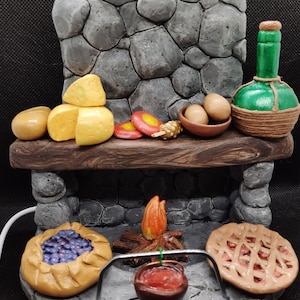 Skyrim NEW Upgraded Light up Handmade Fireplace, With Ingredients, Fire ...