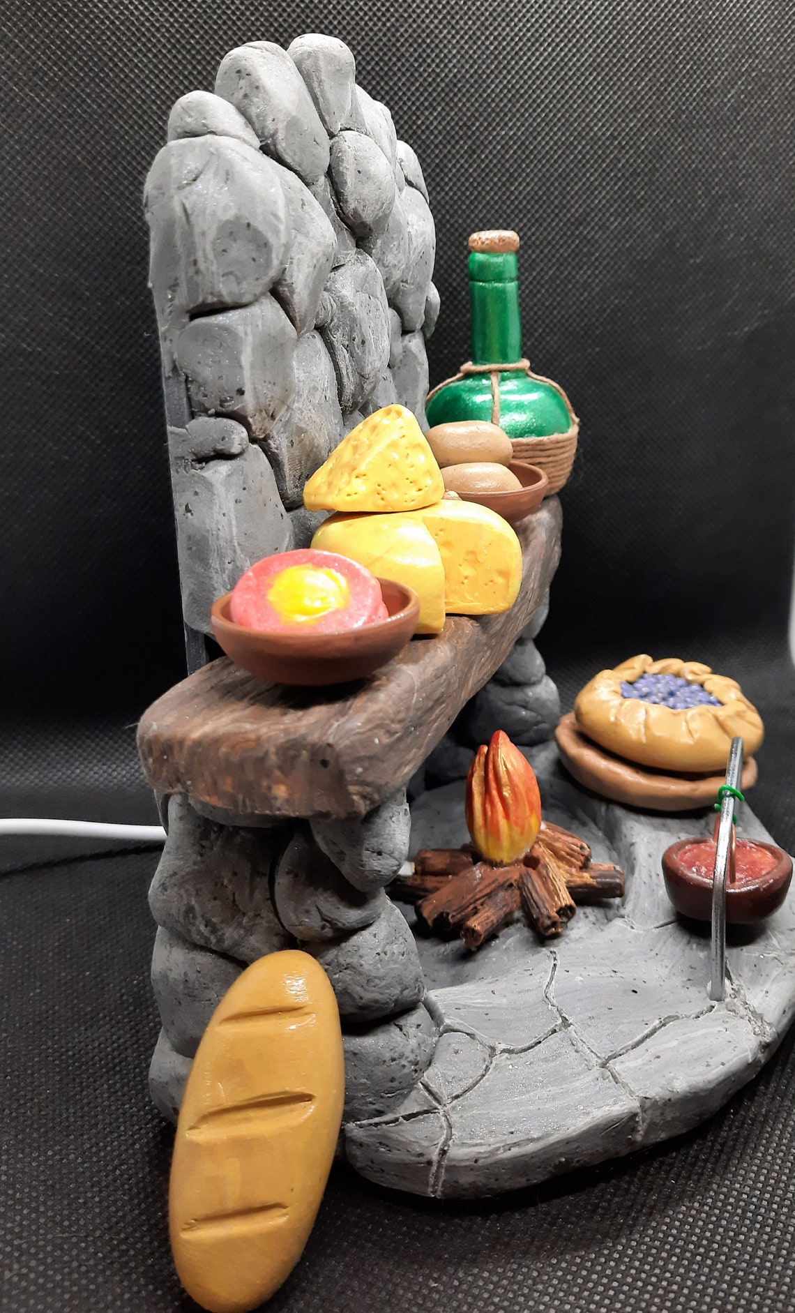 Skyrim NEW Upgraded Light up Handmade Fireplace, With Ingredients, Fire ...