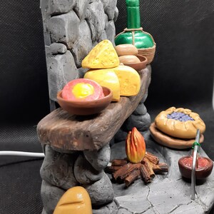 Skyrim NEW Upgraded Light up Handmade Fireplace, With Ingredients, Fire ...