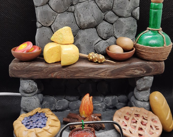 Skyrim NEW Upgraded Light up Handmade Fireplace, With Ingredients, Fire ...