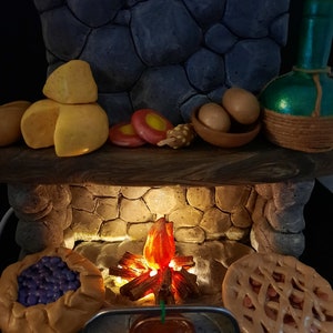 Skyrim NEW Upgraded Light up Handmade Fireplace, With Ingredients, Fire ...