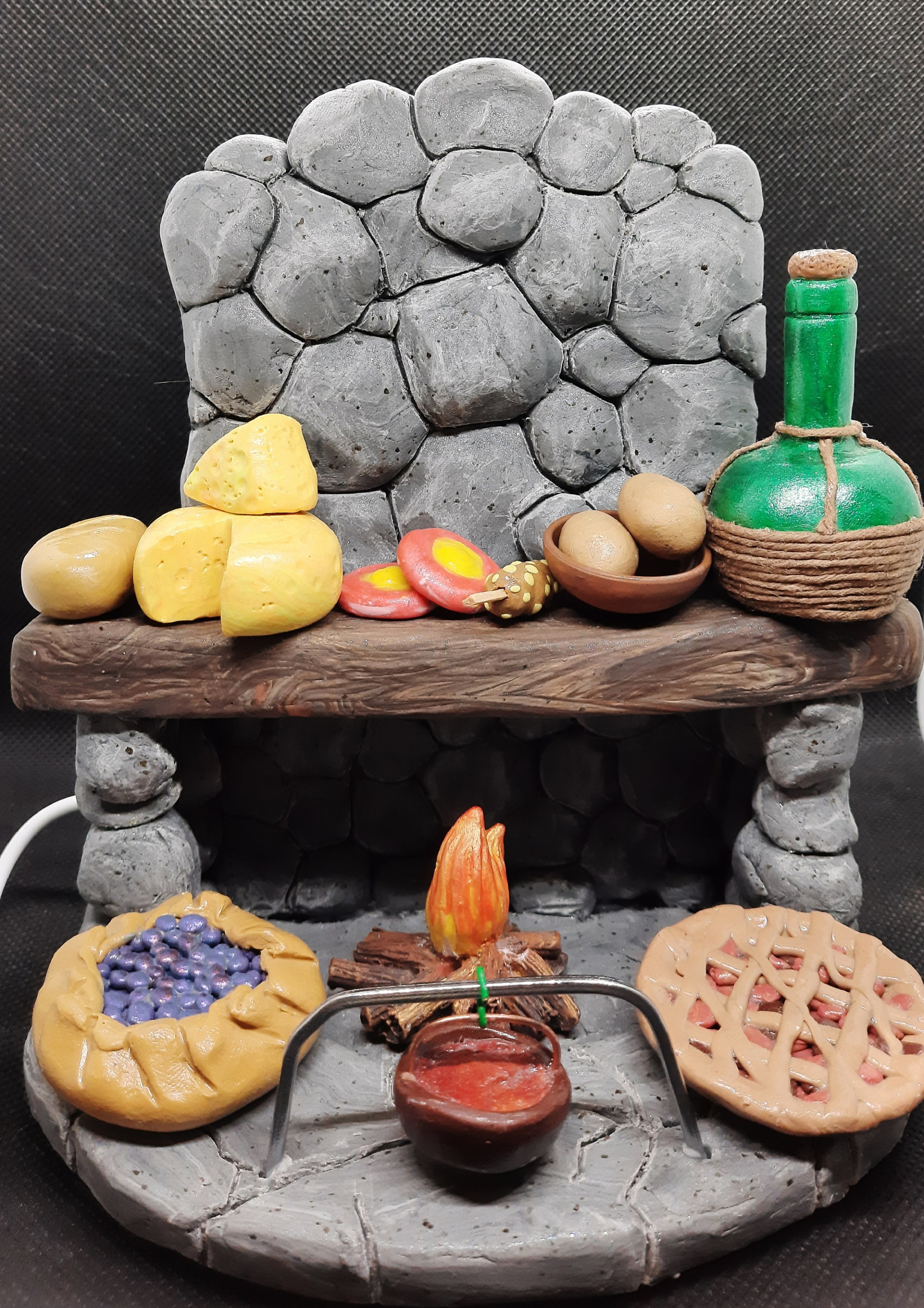 Skyrim NEW Upgraded Light up Handmade Fireplace, With Ingredients, Fire ...