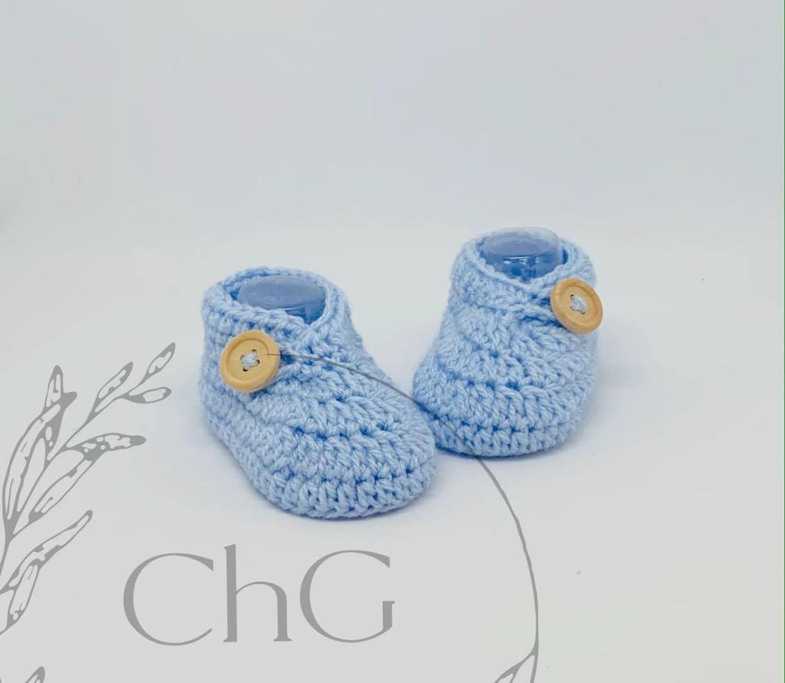 Blue Baby Booties Blue Booties Blue Baby Boots Blue Baby - Etsy
