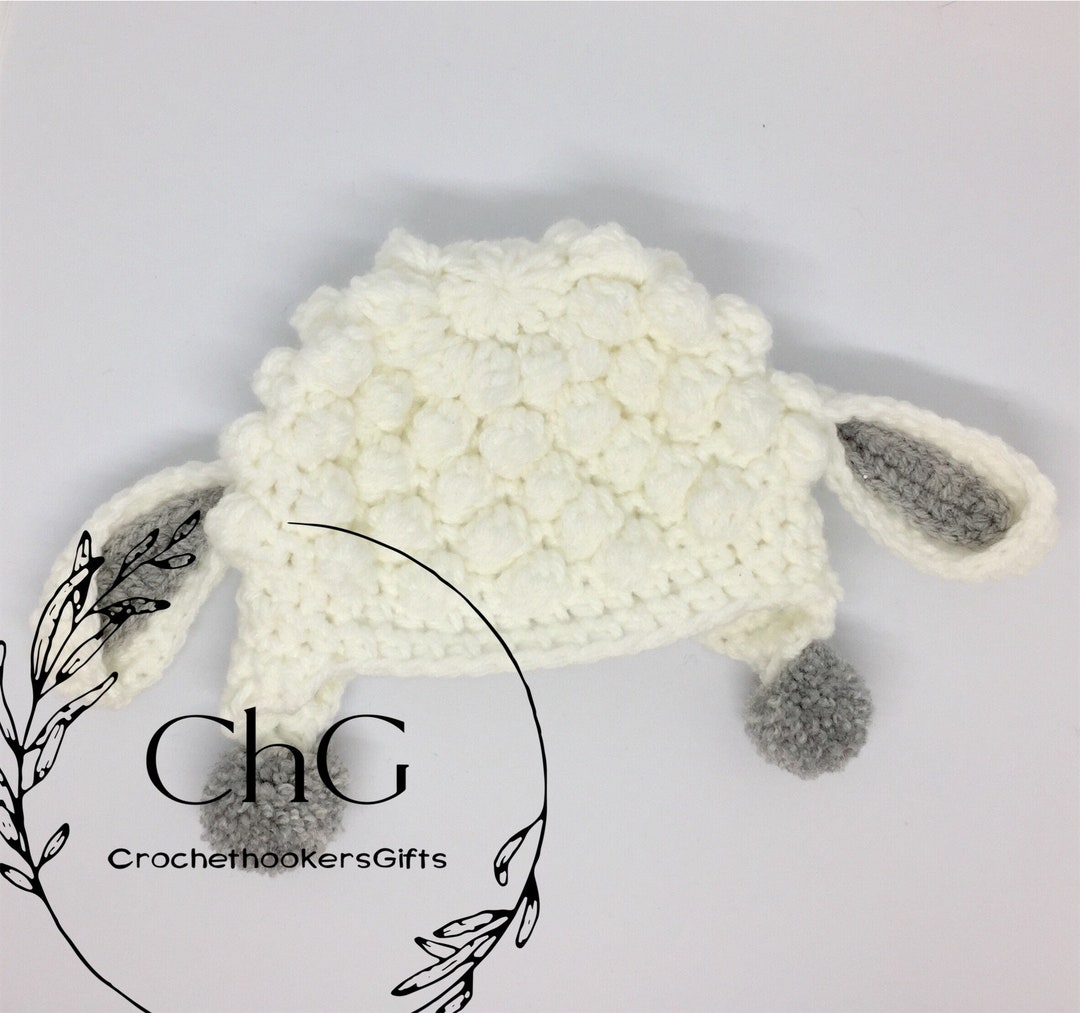 Spring Baby Hat, Lamb Hat, Crochet Baby Hat, Baby Lamb Hat, New Baby ...