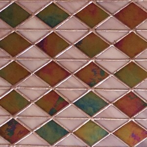 Stained Glass Panel Diamonds Pattern Beveled Tudor Style - Harlequin ...