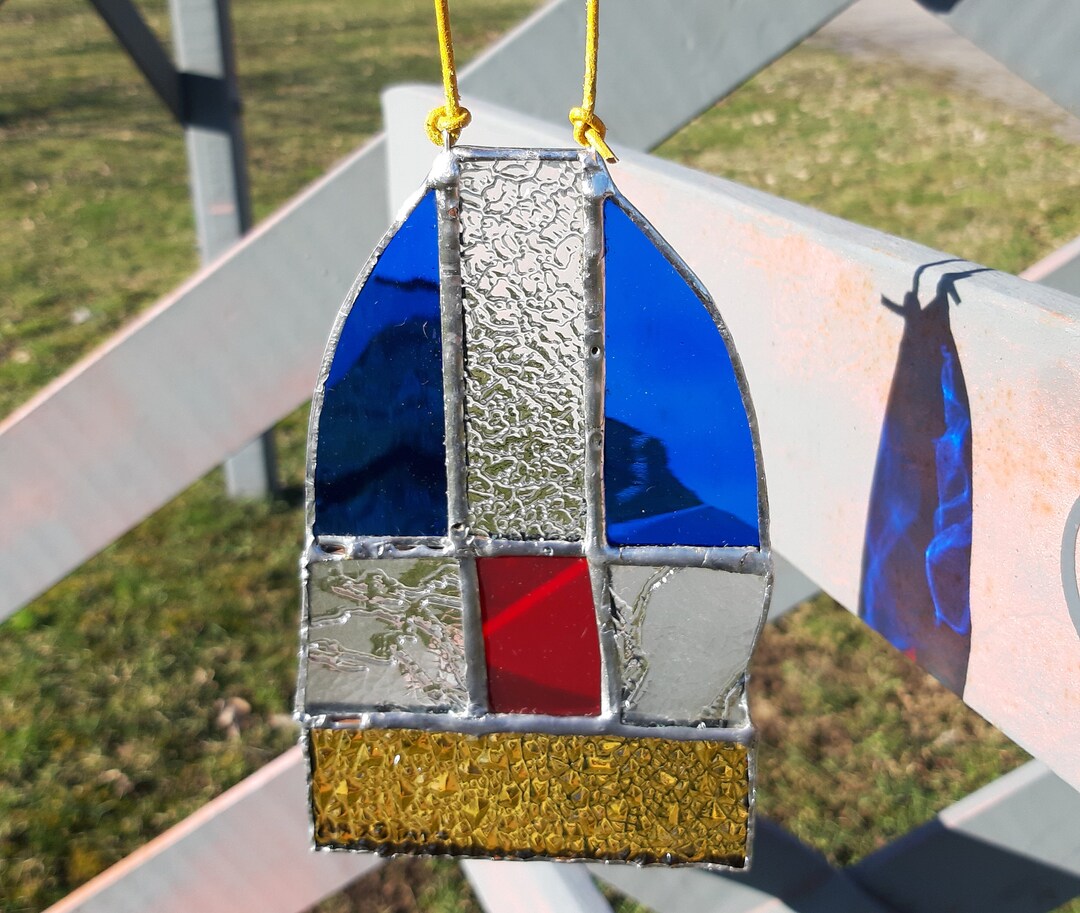Stained Glass Panel Thor's Hammer Suncatcher - Etsy