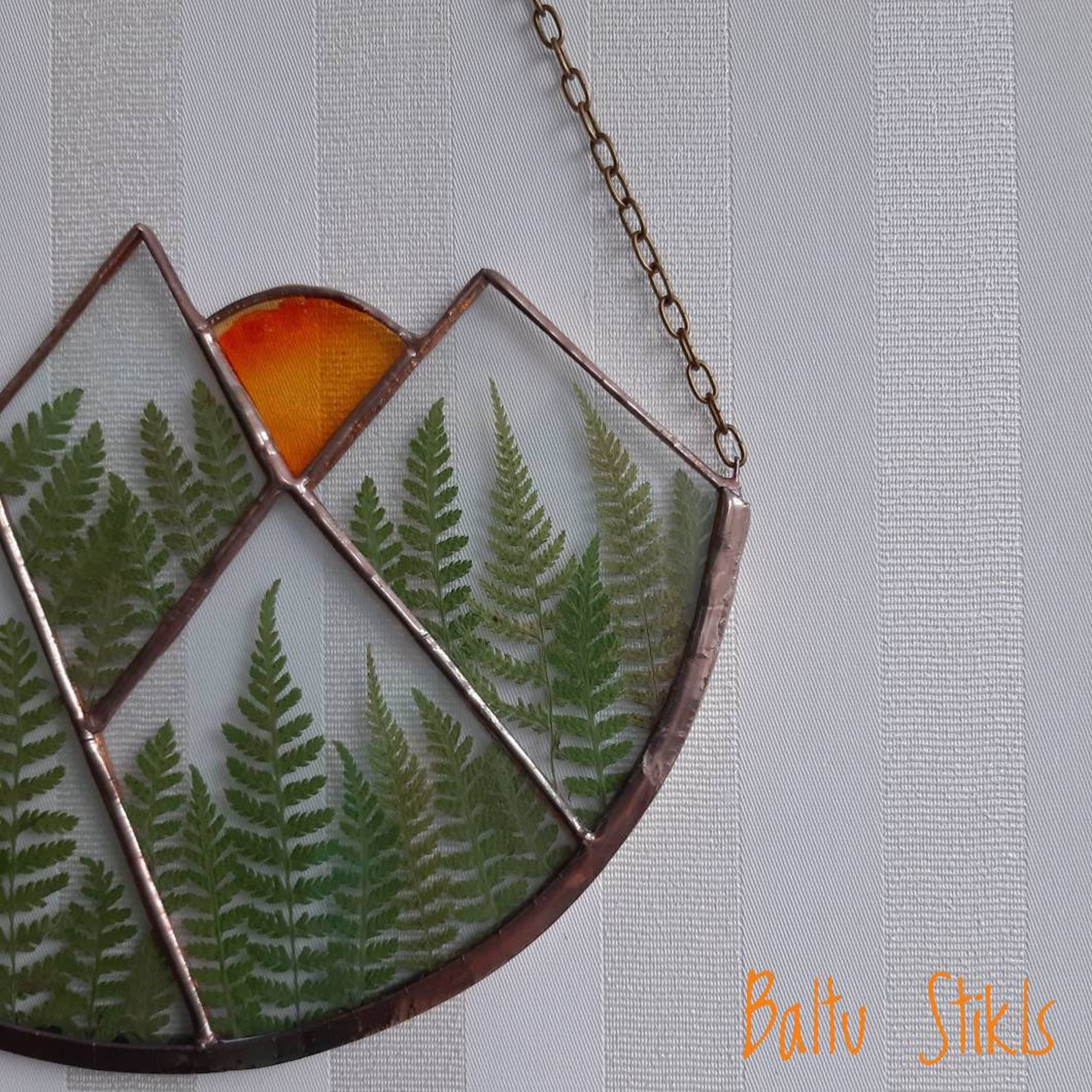 Stained Glass Mountains Dried Ferns Decor Pressed Ferns | Etsy