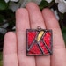 Red Moon Pendant Charm Stained Glass Jewelry Cloisonne - Etsy