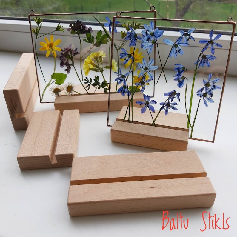 Glass Fusion Wooden Stands - Oak Stand for Herbarium - Wooden Table ...