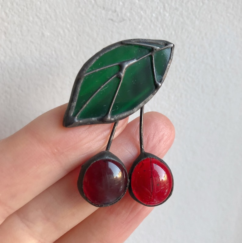 Cherry Brooch Cherry Pin Cherry Fruit Badge Juicy Sweet - Etsy