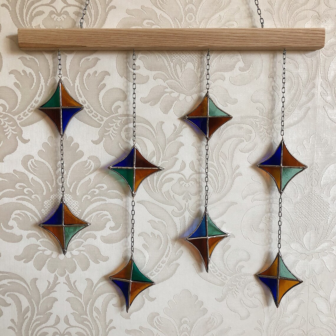 Stained Glass Starry Night Mobile Window Hanging Modern - Etsy