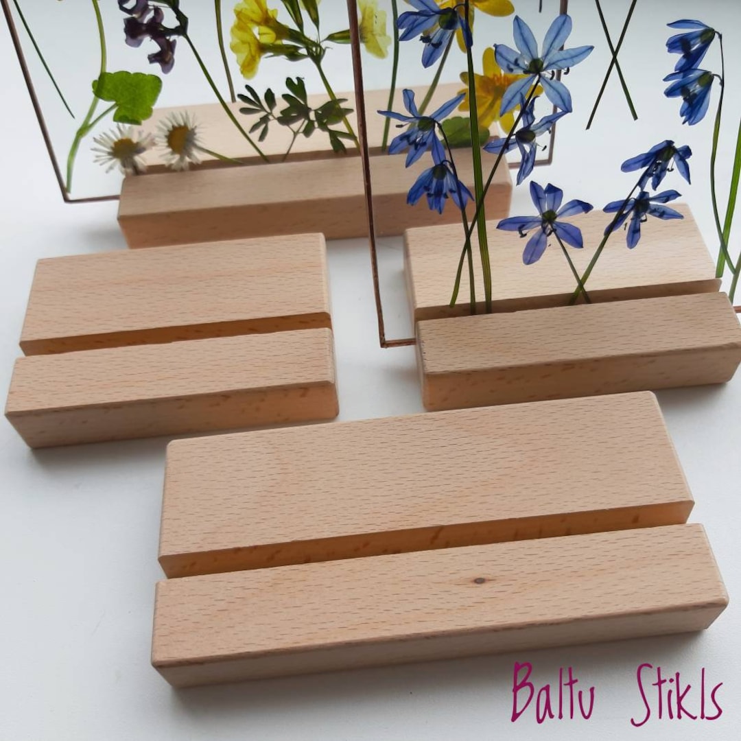 Glass Fusion Wooden Stands - Oak Stand for Herbarium - Wooden Table ...