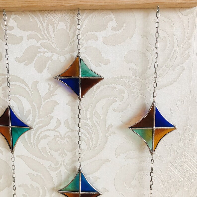 Stained Glass Starry Night Mobile Window Hanging Modern - Etsy