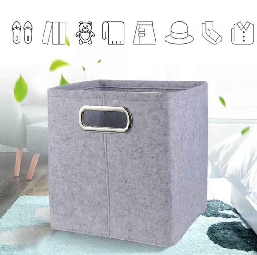 Container Foldable Box Felt Storage Basket Sundries Container | Etsy
