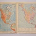 1960s Vintage Large World Maps Geographical Atlas USSR Educational ...