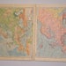 1960s Vintage Large World Maps Geographical Atlas USSR Educational ...