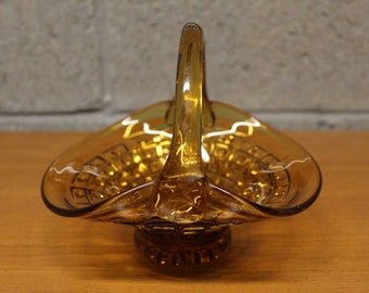 Yellow Glass Basket | Etsy