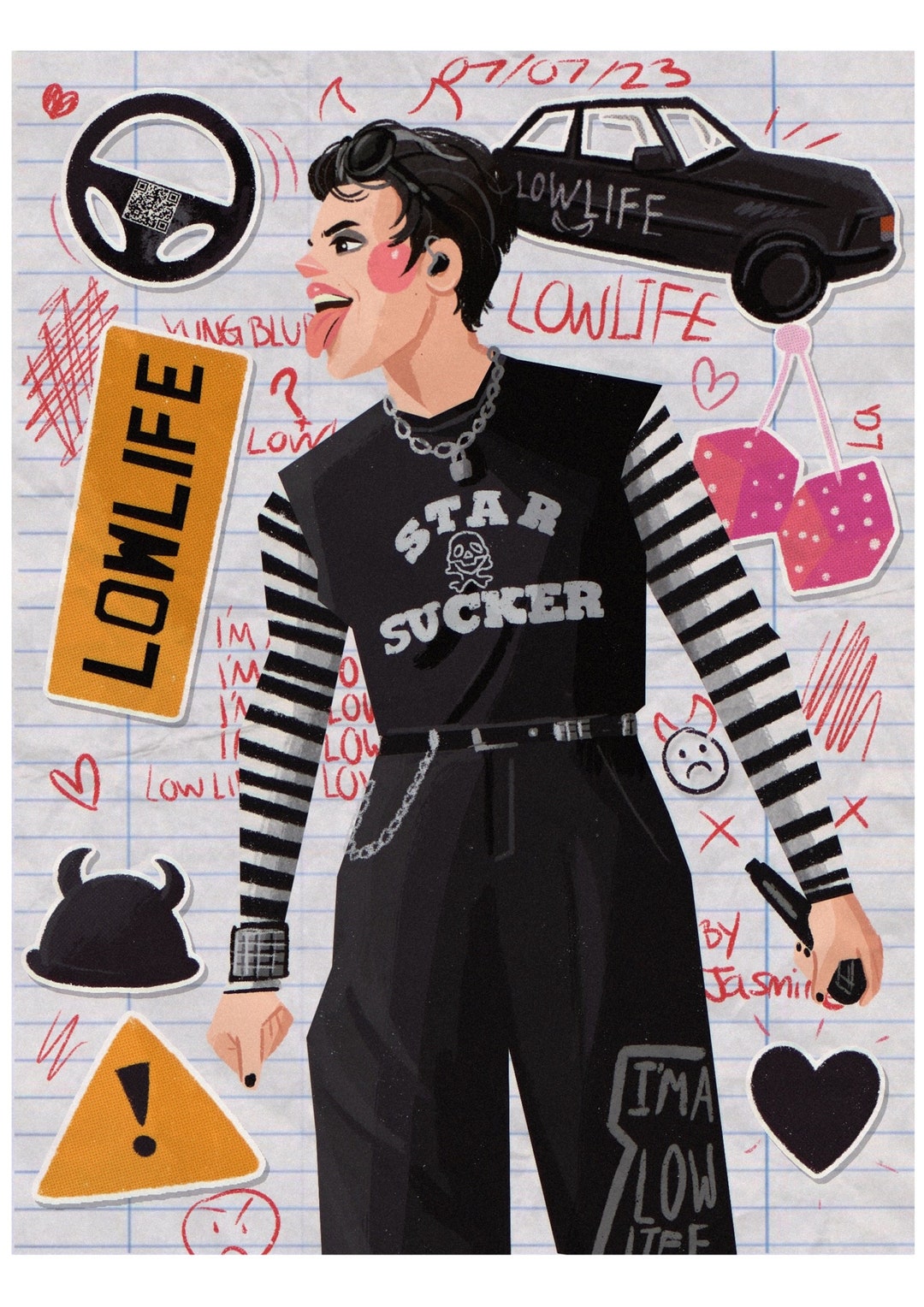 YUNGBLUD Lowlife Inspired Art Print 300gsm - Etsy