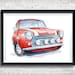 Mini Cooper / Classic Car / Vintage Car / Automotive Art / Gift / Art ...
