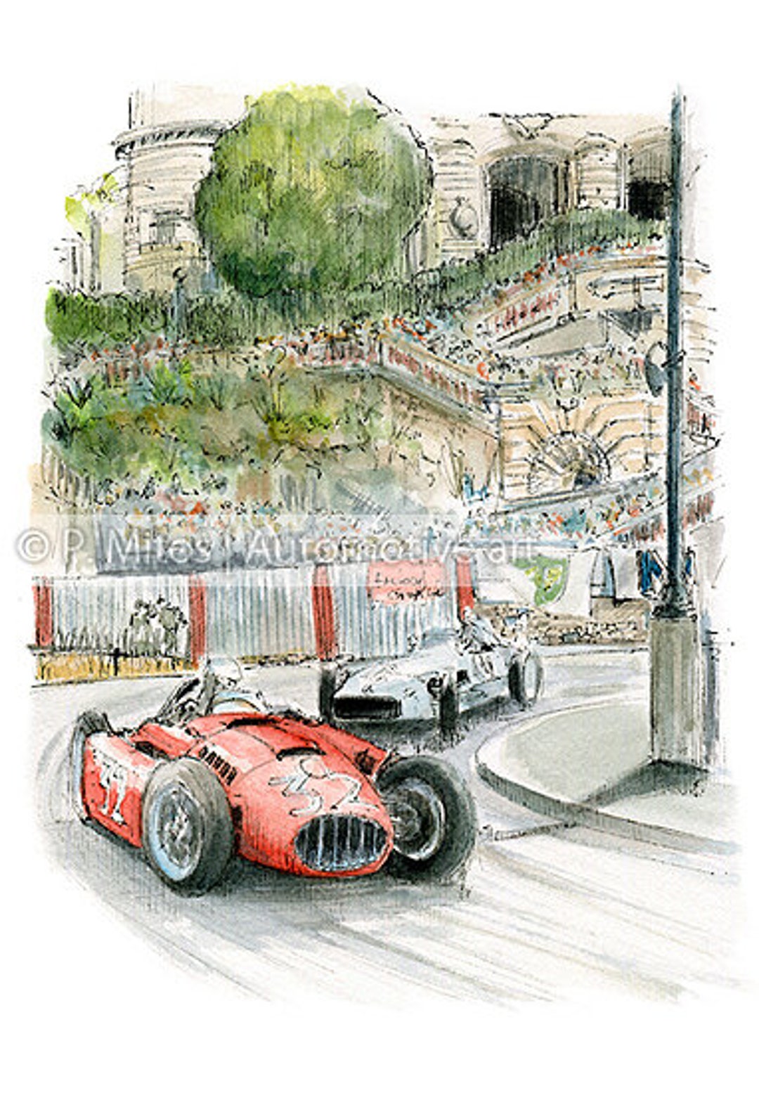 Monaco Grand Prix 1955 Chiron Ferrari Moss Mercedes / Vintage Racing ...