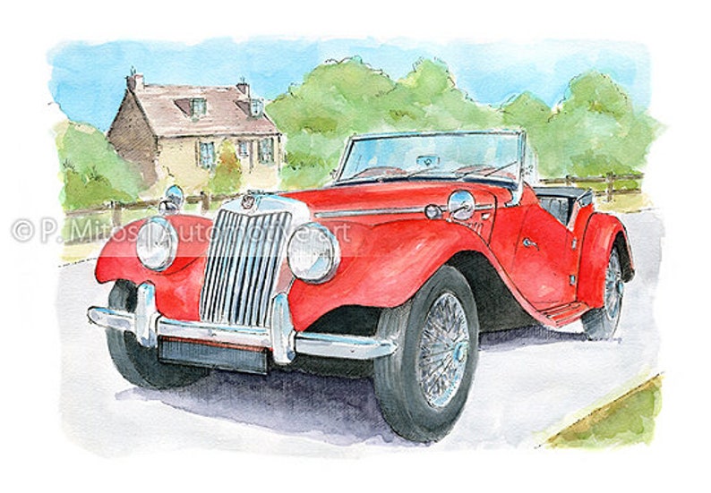 MG TF / Classic Car / Vintage Car / Automotive Art / Gift / Art Print ...