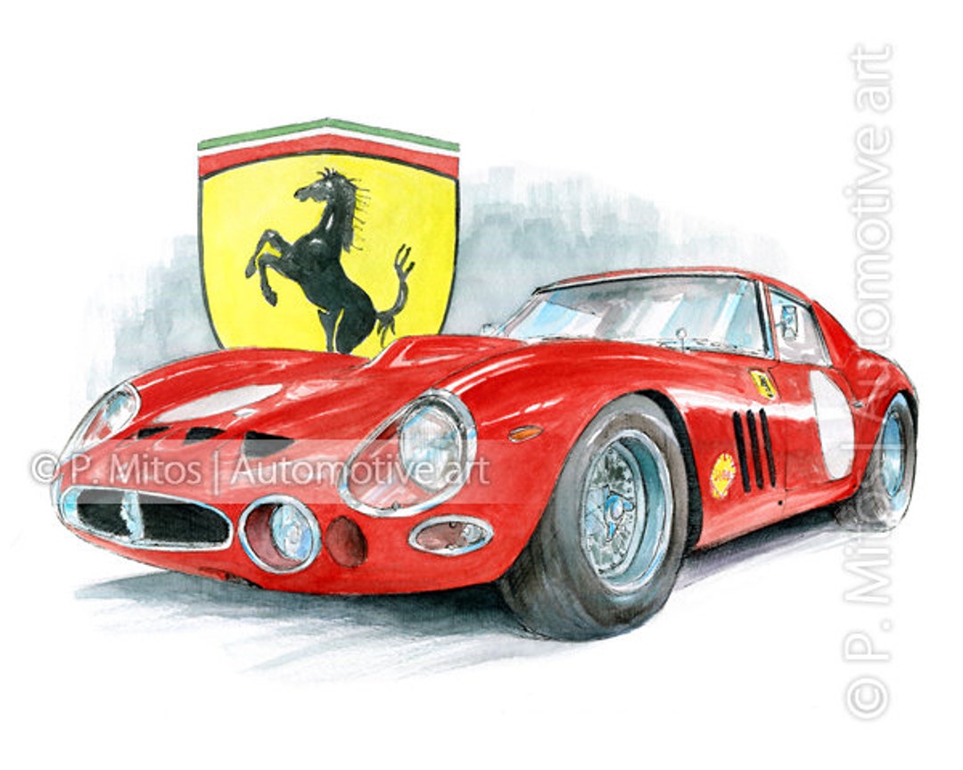 Ferrari 250 GTO / Classic Car / Vintage Car / Automotive Art / Gift ...