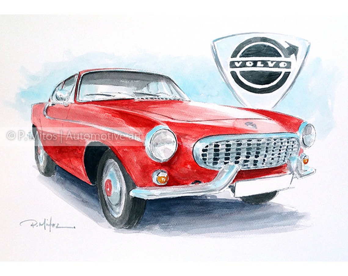 Volvo P1800 Coupe / Classic Car / Vintage Car / Automotive Art / Gift ...
