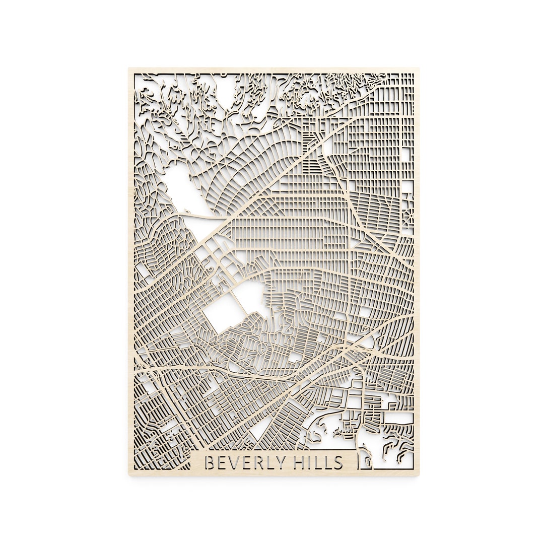 Wooden Map of Beverly Hills LA - Etsy