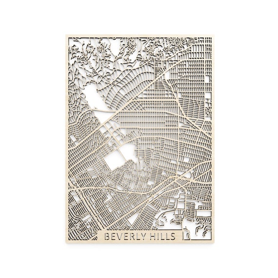 Wooden Map of Beverly Hills LA - Etsy