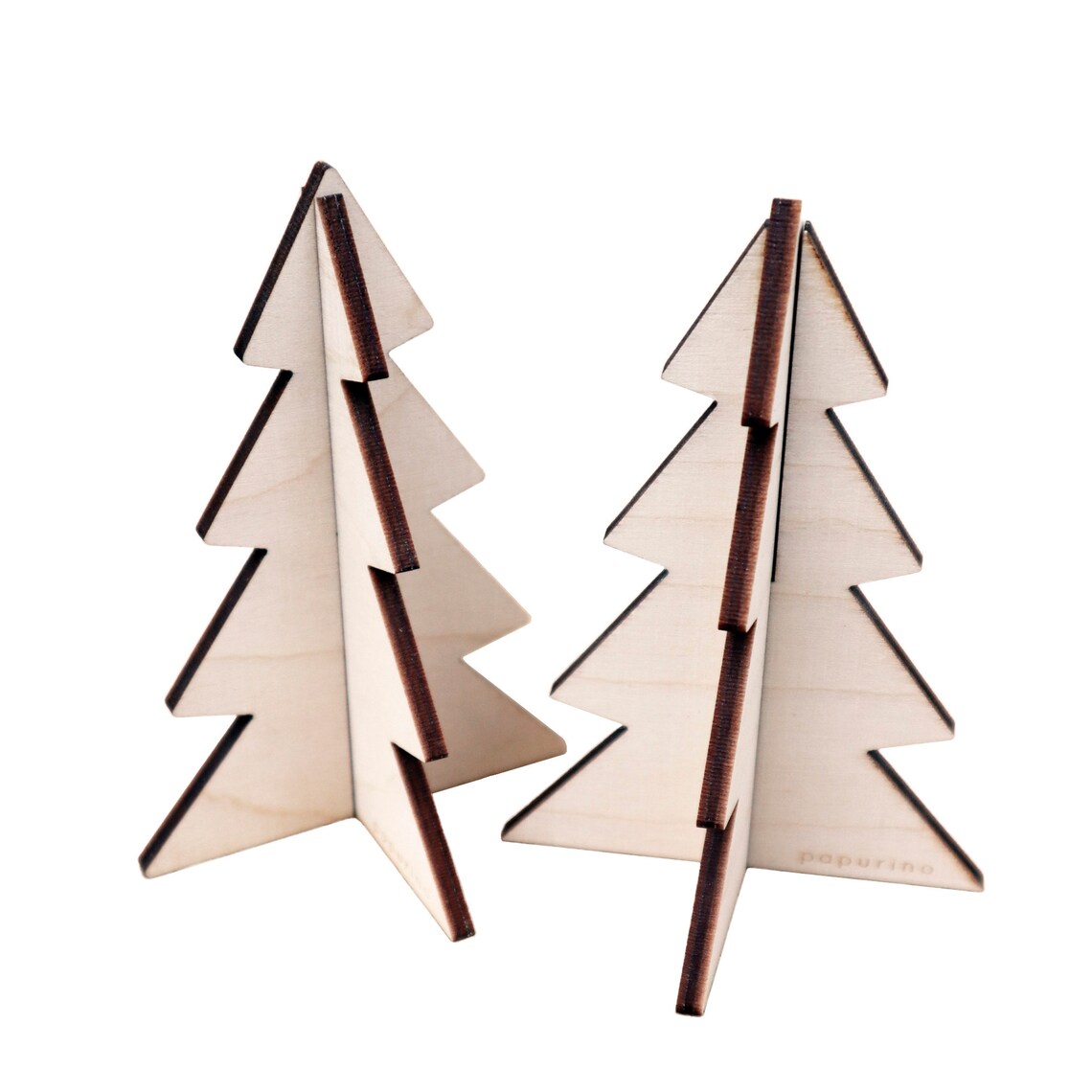 Wooden Christmas Trees 2 Pcs height 10 Cm - Etsy