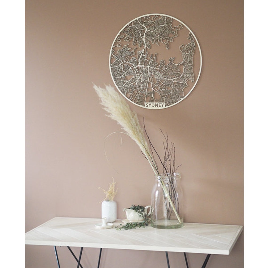 Wooden Map of Sydney Round - Etsy