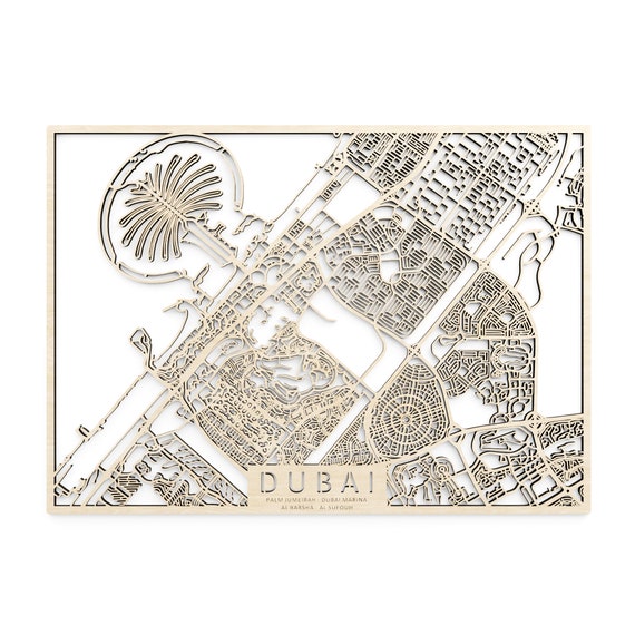 Wooden map of Dubai | Etsy