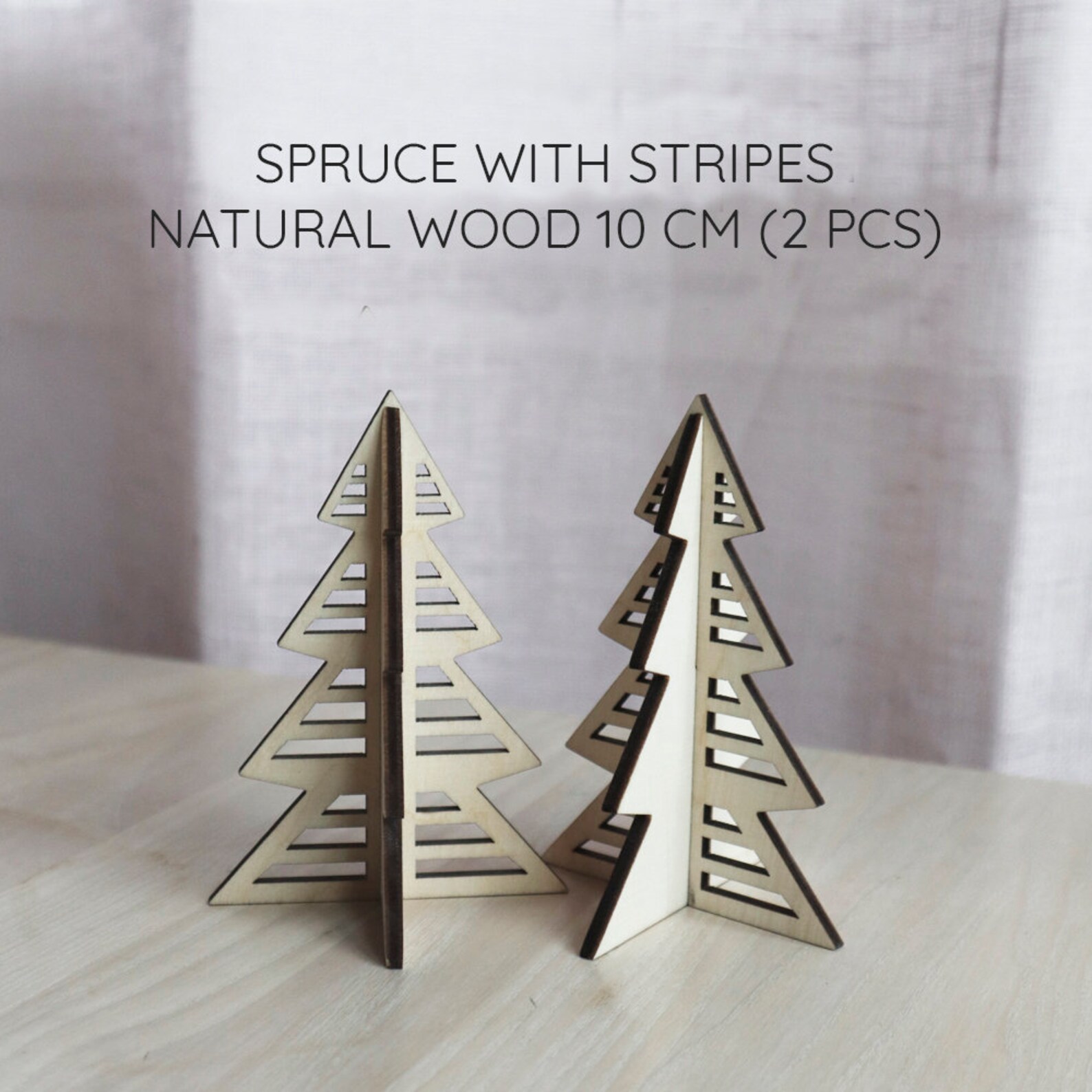 Wooden Christmas Trees 2 Pcs height 10 Cm - Etsy