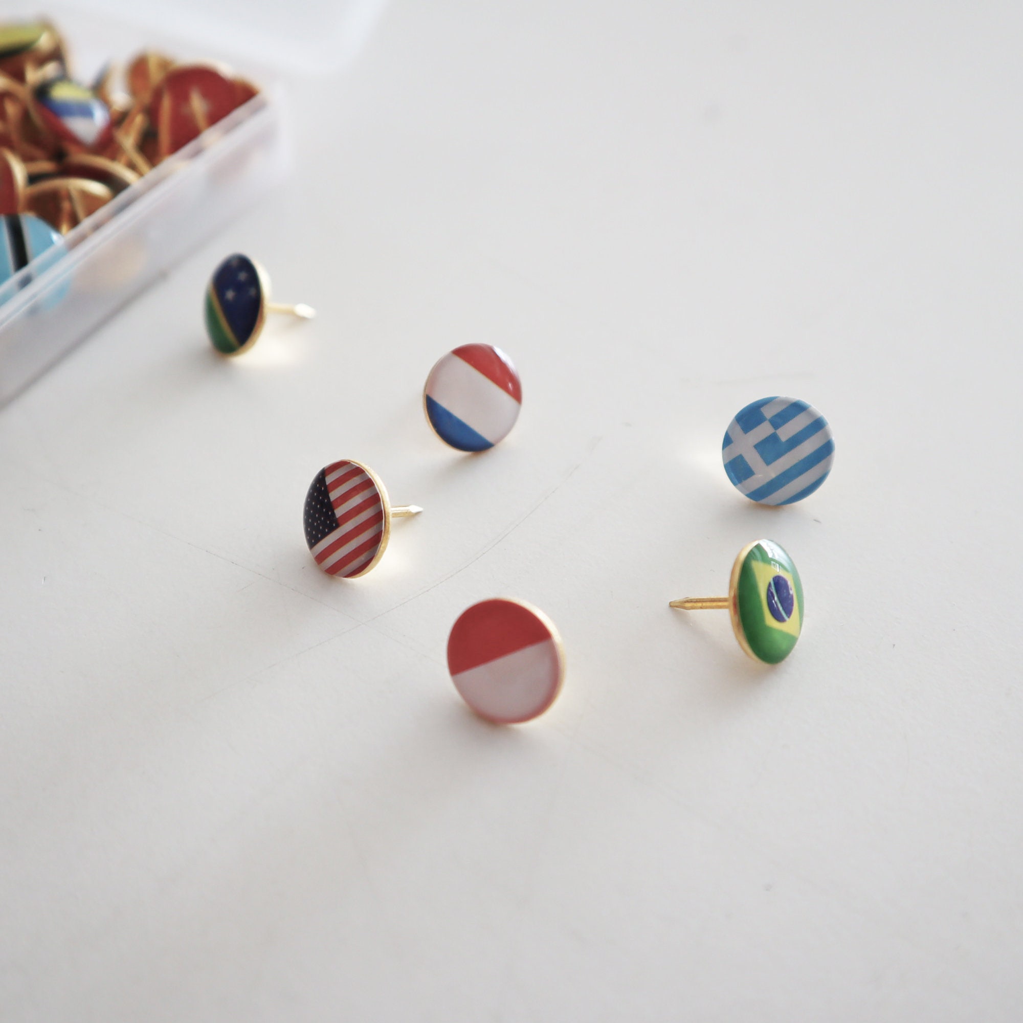 Wooden World Map XL With Flag Pins - Etsy